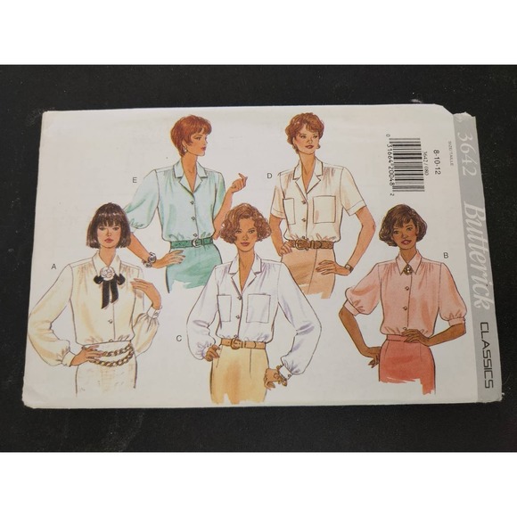 Tops | Vintage Sewing Pattern Butterick Classics 2642 Misses Blouse ...